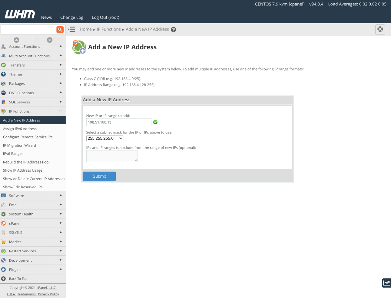 Change the Main Shared IP Address in cPanel - Sharedlicense